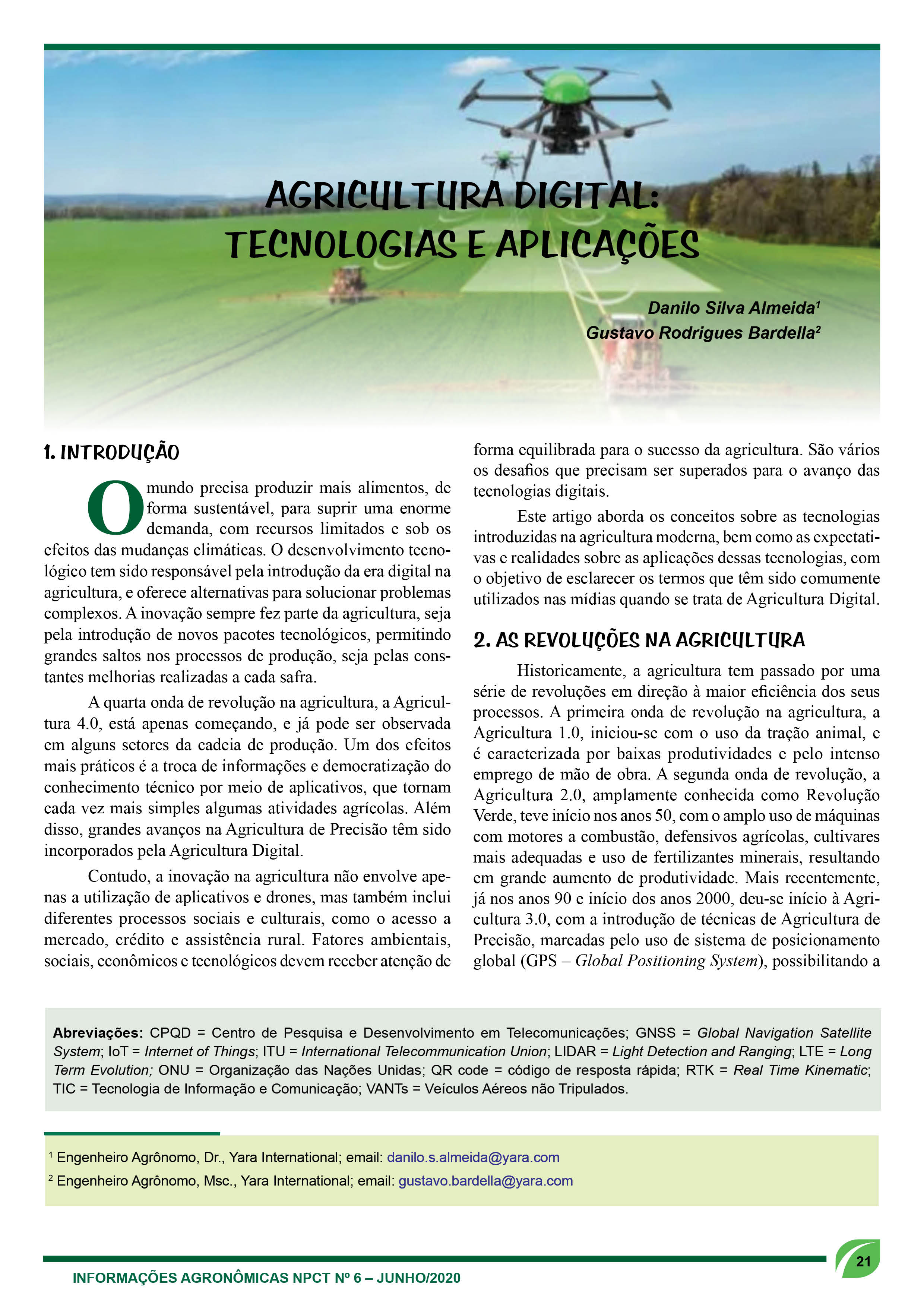 Jornal Informações Agronômicas - Nutrição de Plantas