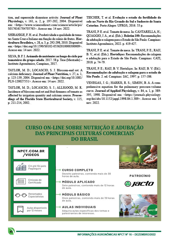 Jornal Informações Agronômicas - Nutrição de Plantas
